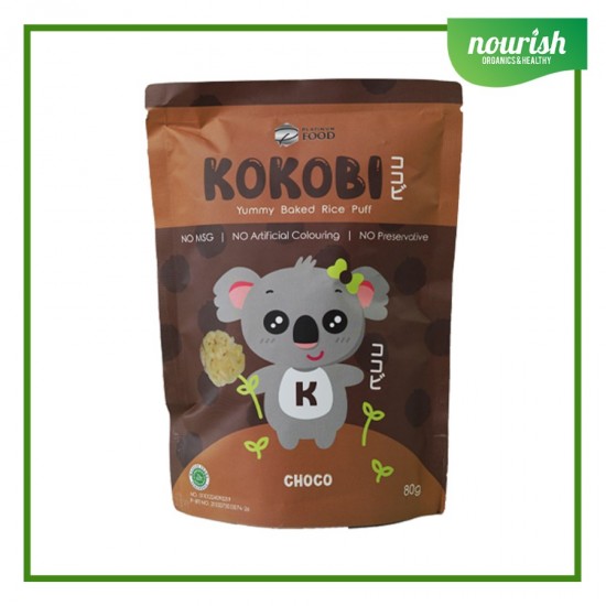 Kokobi RICE PUFF / Snack Cemilan Sehat Anak NON MSG 80g - CHOCOLATE